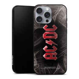 DeinDesign iPhone 16 Pro Max Handy Slim Case extra d&uuml;nn Silikon Handyh&uuml;lle schwarz H&uuml;lle Merchandise Acdc Logo Silikon Slim Case