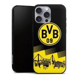 DeinDesign iPhone 16 Pro Max Handy Slim Case extra d&uuml;nn Silikon Handyh&uuml;lle schwarz H&uuml;lle Borussia Dortmund Stadium Bvb Silikon Slim Case