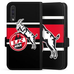 DeinDesign Galaxy A50 Handy Klapph&uuml;lle Handyh&uuml;lle aus Kunst Leder schwarz Flip Case Official Licensed Product 1. Fc K&ouml;ln Logo Sideflip mit Lasche