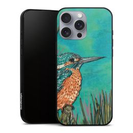 DeinDesign iPhone 16 Pro Max Handy Slim Case extra d&uuml;nn Silikon Handyh&uuml;lle schwarz H&uuml;lle Painting Bird Animals Silikon Slim Case