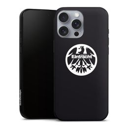 DeinDesign iPhone 16 Pro Max Handy Slim Case extra d&uuml;nn Silikon Handyh&uuml;lle schwarz H&uuml;lle Logo Eintracht Frankfurt Eagle Silikon Slim Case