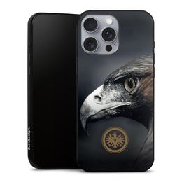 DeinDesign iPhone 16 Pro Max Handy Slim Case extra d&uuml;nn Silikon Handyh&uuml;lle schwarz H&uuml;lle Eintracht Frankfurt Eagle Official Licensed Product Silikon Slim Case
