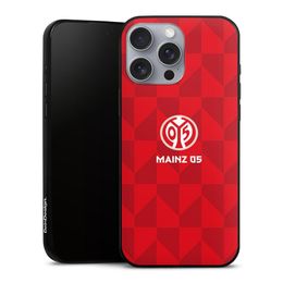 DeinDesign iPhone 16 Pro Max Handy Slim Case extra d&uuml;nn Silikon Handyh&uuml;lle schwarz H&uuml;lle Mainz 05 Official Licensed Product Merchandise Silikon Slim Case