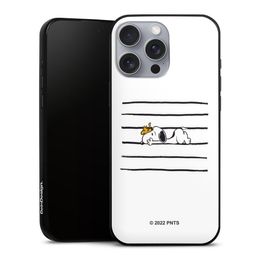 DeinDesign iPhone 16 Pro Max Handy Slim Case extra d&uuml;nn Silikon Handyh&uuml;lle schwarz H&uuml;lle Snoopy Dog Peanuts Silikon Slim Case