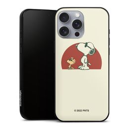 DeinDesign iPhone 16 Pro Max Handy Slim Case extra d&uuml;nn Silikon Handyh&uuml;lle schwarz H&uuml;lle Snoopy Official Licensed Product Kindheit Silikon Slim Case
