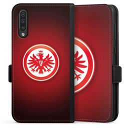 DeinDesign Galaxy A50 Handy Klapph&uuml;lle Handyh&uuml;lle aus Kunst Leder schwarz Flip Case Official Licensed Product Coat Of Arms Eintracht Frankfurt Sideflip mit 