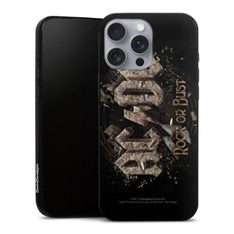 DeinDesign iPhone 16 Pro Max Handy Slim Case extra d&uuml;nn Silikon Handyh&uuml;lle schwarz H&uuml;lle Official Licensed Product Rock Or Bust Acdc Silikon Slim Case