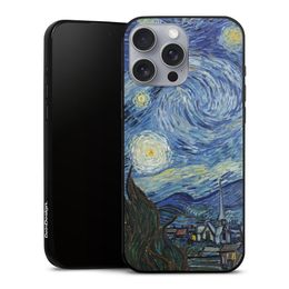 DeinDesign iPhone 16 Pro Max Handy Slim Case extra d&uuml;nn Silikon Handyh&uuml;lle schwarz H&uuml;lle The Starry Night Kunst Silikon Slim Case