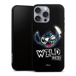 DeinDesign iPhone 16 Pro Max Handy Slim Case extra d&uuml;nn Silikon Handyh&uuml;lle schwarz H&uuml;lle Lilo & Stitch Disney Official Licensed Product Silikon Slim Case