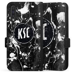 DeinDesign Galaxy A50 Handy Klapph&uuml;lle Handyh&uuml;lle aus Kunst Leder schwarz Flip Case Karlsruher Sc Ksc Official Licensed Product Sideflip mit Lasche