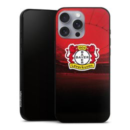 DeinDesign iPhone 16 Pro Max Handy Slim Case extra d&uuml;nn Silikon Handyh&uuml;lle schwarz H&uuml;lle Bayer 04 Leverkusen Official Licensed Product Stadium Silikon Slim Case