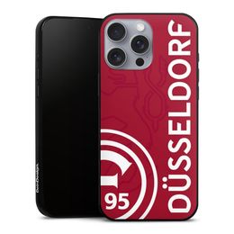 DeinDesign iPhone 16 Pro Max Handy Slim Case extra d&uuml;nn Silikon Handyh&uuml;lle schwarz H&uuml;lle Lettering F95 Fortuna D&uuml;sseldorf Silikon Slim Case