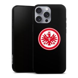 DeinDesign iPhone 16 Pro Max Handy Slim Case extra d&uuml;nn Silikon Handyh&uuml;lle schwarz H&uuml;lle Sge Eintracht Frankfurt Eagle Silikon Slim Case