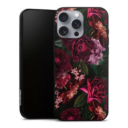 DeinDesign iPhone 16 Pro Max Handy Slim Case extra d&uuml;nn Silikon Handyh&uuml;lle schwarz H&uuml;lle Flowers Blossom Rose Silikon Slim Case