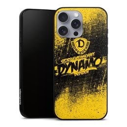 DeinDesign iPhone 16 Pro Max Handy Slim Case extra d&uuml;nn Silikon Handyh&uuml;lle schwarz H&uuml;lle Logo Official Licensed Product Sg Dynamo Dresden Silikon Slim Case