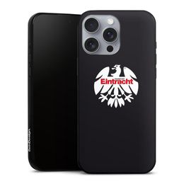 DeinDesign iPhone 16 Pro Max Handy Slim Case extra d&uuml;nn Silikon Handyh&uuml;lle schwarz H&uuml;lle Eagle Retro Logo Silikon Slim Case