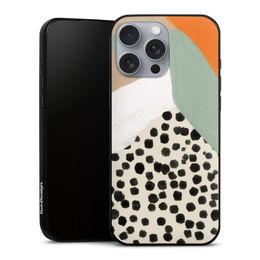 DeinDesign iPhone 16 Pro Max Handy Slim Case extra d&uuml;nn Silikon Handyh&uuml;lle schwarz H&uuml;lle Abstract Boho Kunst Silikon Slim Case