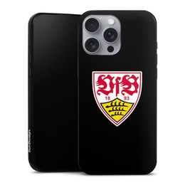 DeinDesign iPhone 16 Pro Max Handy Slim Case extra d&uuml;nn Silikon Handyh&uuml;lle schwarz H&uuml;lle Vfb Stuttgart Coat Of Arms Official Licensed Product Silikon Slim Case