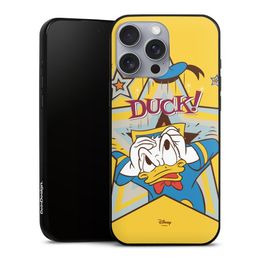 DeinDesign iPhone 16 Pro Max Handy Slim Case extra d&uuml;nn Silikon Handyh&uuml;lle schwarz H&uuml;lle Donald Duck Disney Official Licensed Product Silikon Slim Case
