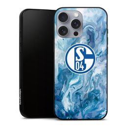DeinDesign iPhone 16 Pro Max Handy Slim Case extra d&uuml;nn Silikon Handyh&uuml;lle schwarz H&uuml;lle Logo Fc Schalke 04 Merchandise Silikon Slim Case