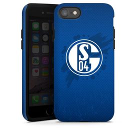 DeinDesign iPhone SE (2020) Handy Panzer Handyh&uuml;lle robuste Outdoor H&uuml;lle Schutzh&uuml;lle matt Fc Schalke 04 Official Licensed Product Tough Case