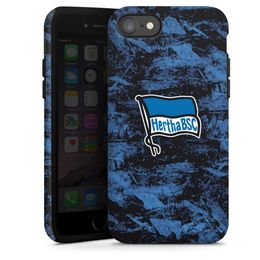 DeinDesign iPhone SE (2020) Handy Panzer Handyh&uuml;lle robuste Outdoor H&uuml;lle Schutzh&uuml;lle matt Hertha Bsc Flag Logo Tough Case