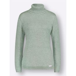 WITT Damen Rollkragenpullover in Melange-Qualit&auml;t, jade-kalkmint-meliert, Gr&ouml;&szlig;e 52