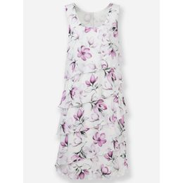 WITT Damen Druckkleid im Lagenlook, orchidee-ecru-bedruckt, Gr&ouml;&szlig;e 50