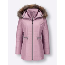 WITT Damen Steppjacke mit abnehmbarer Kapuze, wattiert, mauve, Gr&ouml;&szlig;e 40