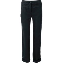 Heine Witt Damen Leinenhose mit L&auml;ngsn&auml;hten, schwarz, Gr&ouml;&szlig;e 19