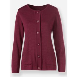 WITT Damen Strickjacke mit Schmuckkn&ouml;pfen, bordeaux, Gr&ouml;&szlig;e 38