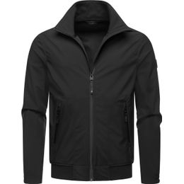 Outdoorjacke Ragwear "Collwie", Herren, Gr. L (52), schwarz, Obermaterial: 100% Polyester, Futter: 100% Polyester, sportlich, gerade hüftbedeckend, Langarm Ärmel ohne Ärmelschlitz Bündchen mit Gummizug, Jacken, wasserdichte Herren Übergangsjacke mit hohem Kragen