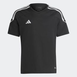 Fußballtrikot adidas Performance "TIRO 23 JSY Y", Kinder, Gr. 140, schwarz-weiß (schwarz, weiß), Obermaterial: 100% Polyester, clean, sportlich, Rundhals, Kurzarm, Trikots