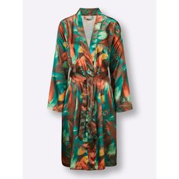w&auml;schepur w&auml;schepur Damen Morgenmantel im Kimono-Schnitt, apfel-orange-bedruckt, Gr&ouml;&szlig;e 36/38