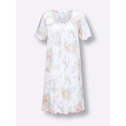 w&auml;schepur w&auml;schepur Damen Nachthemd mit Fl&uuml;gel&auml;rmeln, wei&szlig;-mint-bedruckt, Gr&ouml;&szlig;e 36/38