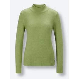 CREATION L PREMIUM Witt Damen Stehkragenpullover mit Ripp-Strick, kiwi-meliert, Gr&ouml;&szlig;e 44