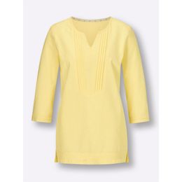 CREATION L PREMIUM Witt Damen Leinenbluse im Tunika-Stil, zitrone, Gr&ouml;&szlig;e 36
