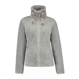 Fleecejacke Icepeak "COLONY", Damen, Gr. XL, grau (hellgrau), Fleece, Obermaterial: 100% Polyester, sportlich, regular fit hüftlang, Langarm eingefasste Kante, Jacken, mit Kordel