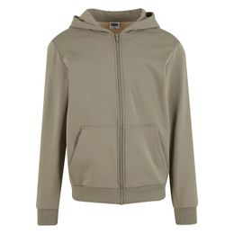 Sweatjacke Urban Classics "Urban Classics Herren Cozy Zip Hoody", Herren, Gr. L, grün (palegrün), 95% Baumwolle, 5% Elasthan, unifarben, Langarm, Sweatjacken