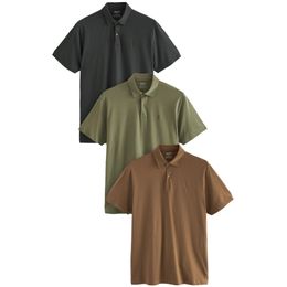 next Poloshirt Herren Gr&ouml;&szlig;e XXL braun / anthrazit / gr&uuml;n
