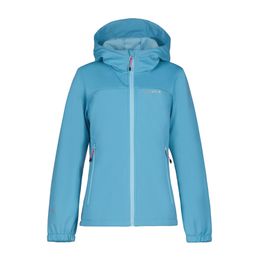 Softshelljacke Icepeak "KULM JR", Kinder, Gr. 140, blau (light blau), Softshell, Obermaterial: 100% Polyester, sportlich, A-Linie hüftlang, Langarm elastischer Bund mit innenliegendem Gummizug, Jacken