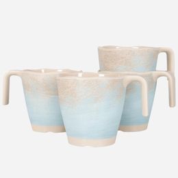 Gimex Henkelbecher Stone Line 4er Set, beige