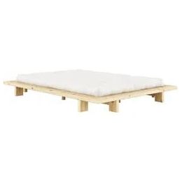 Bettgestell KARUP DESIGN "JAPAN BED Bodenbett, Holzrahmen, Futonbett, Jugendbett, Holzbett", kiefer natur unbehandelt, B:168cm H:20cm L:228cm, Betten, Massivholzbett mit Lattenrost, Kiefer massiv, Bett ohne Kopfteil, Topseller