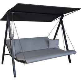 Hollywoodschaukel "Lounge Zip granit", grau (hellgrau), B:210cm H:160cm T:145cm, Obermaterial: 100% Polyacryl, Angerer FREIZEITMÖBEL, Hollywoodschaukeln, wetterfest