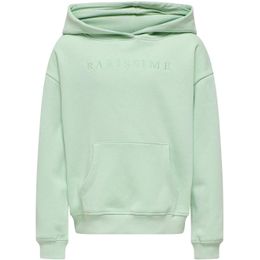 Hoodie KIDS Only "KOGBILLIE L/S HOODIE SWT", Mädchen, Gr. 122 (128), birds egg grün, Sweatware, Obermaterial: 60% Baumwolle, 40% Polyester, unifarben, modisch, relaxed fit, Langarm Rippbündchen, Sweatshirts