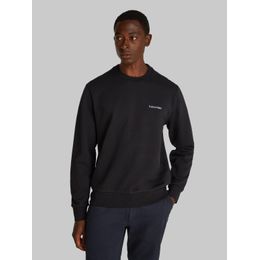 Sweatshirt Calvin Klein "CP-LINEAR BOX LOGO SWEATSHIRT", Herren, Gr. M, schwarz, Sweatware, Obermaterial: 100% Baumwolle, bedruckt, normal hüftlang, Rundhals, Rippbündchen, Sweatshirts, mit Logo auf der Rückseite