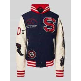 Superdry College-Jacke aus Woll-Mix mit Stehkragen