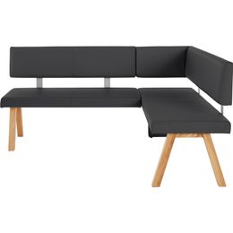 Eckbank Home Affaire "Rio", schwarz, B:170cm H:89cm T:140cm, Sitzbänke, Massivholz in Eiche geölt