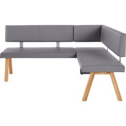 Eckbank Home Affaire "Rio", grau, B:210cm H:89cm T:140cm, Sitzbänke, Massivholz in Eiche geölt