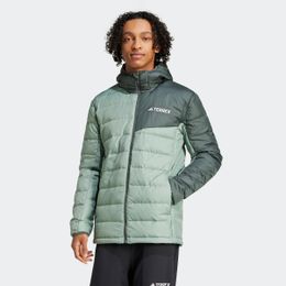 Outdoorjacke adidas terrex "MT DOWN HO J", Herren, Gr. XL, silber grün, legend ivy, Obermaterial: 100% Polyester. Futter: 100% Polyester. Füllung: 80% Entendaune, 20% Federn, sportlich, Jacken